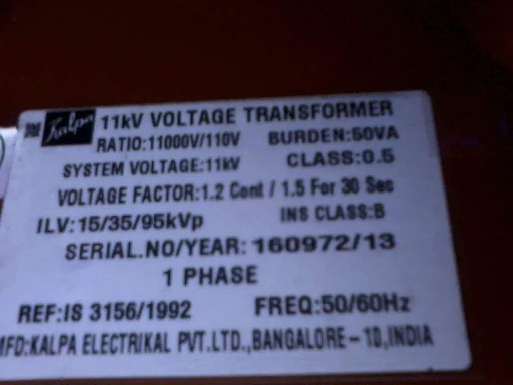 PT Nameplate Details Explanation | Electrical4u