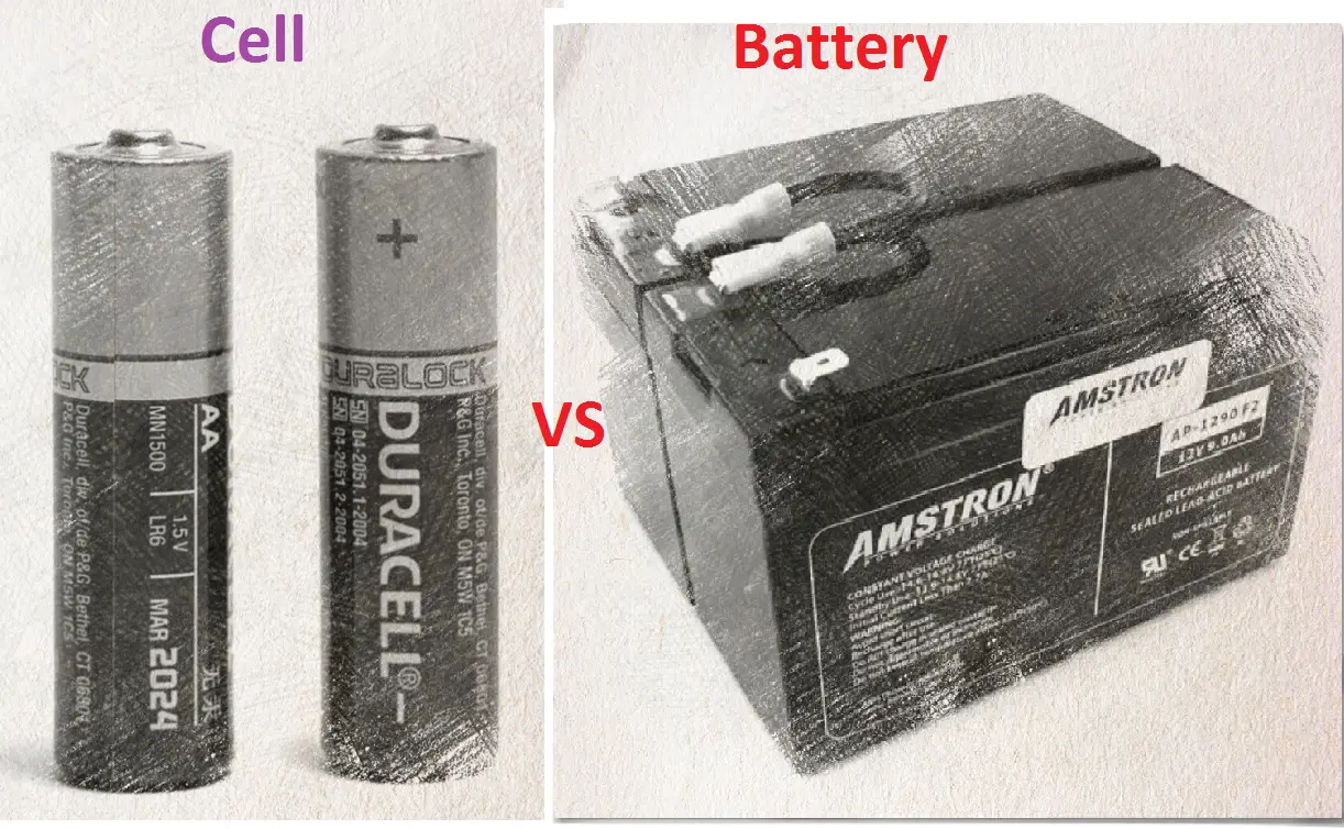 Difference Between Cell And Battery Electrical4u Difference Between Cell And Battery Electrical4u