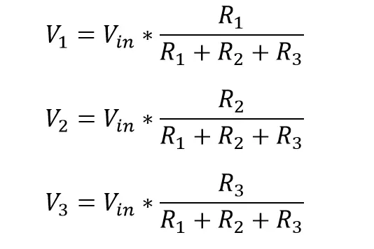 Voltage Divider Calculator for three resistance circuit | Electrical4u