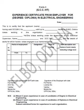 Electrical Supervisor License in Odisha, MV, HT & EHT Eligibility ...