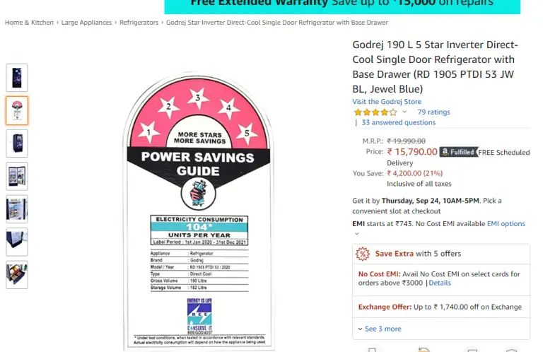 Refrigerator Power Consumption, Calculation, Power Saving Tips ...