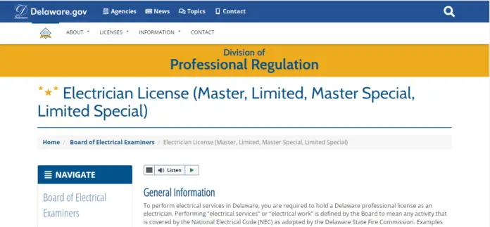 Get Electrical Contractor License in Delaware, Requirements, Form ...