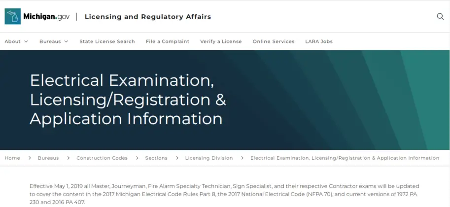 Get Michigan Electrician License, Contractor License, Exam, Process ...